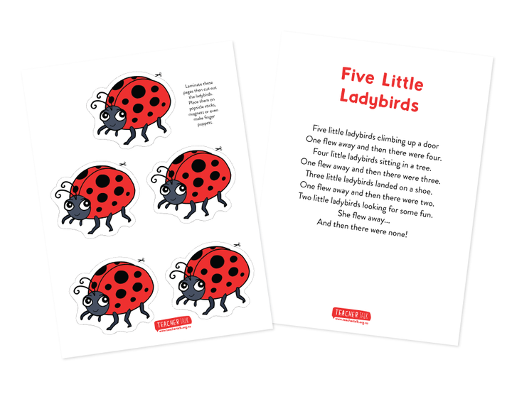 5 Little Ladybirds - Song With Props - Download – TeacherTalk