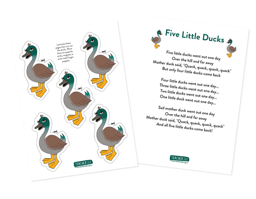 5 Little Ducks - Song With Props - Download – TeacherTalk