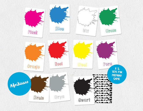 Afrikaans Colour Flash Cards – TeacherTalk