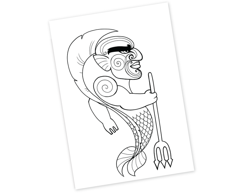 Tangaroa Colour-in Printable - download – TeacherTalk