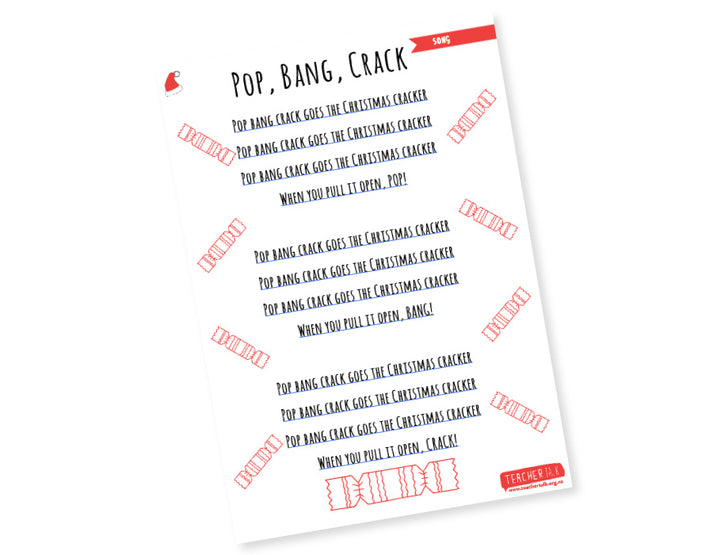 Pop! Bang! Crack! Christmas Song - A3 Download – TeacherTalk